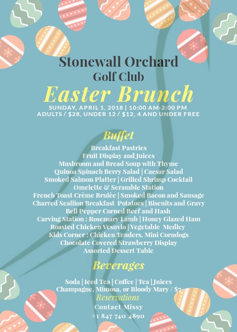 Easter Brunch - Stonewall Orchard Golf Club